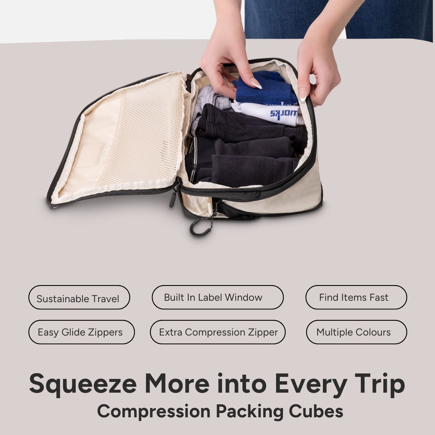 ZoomLite Compression Packing Cubes - 3 Piece Large Set | 25% Off Bundle ...