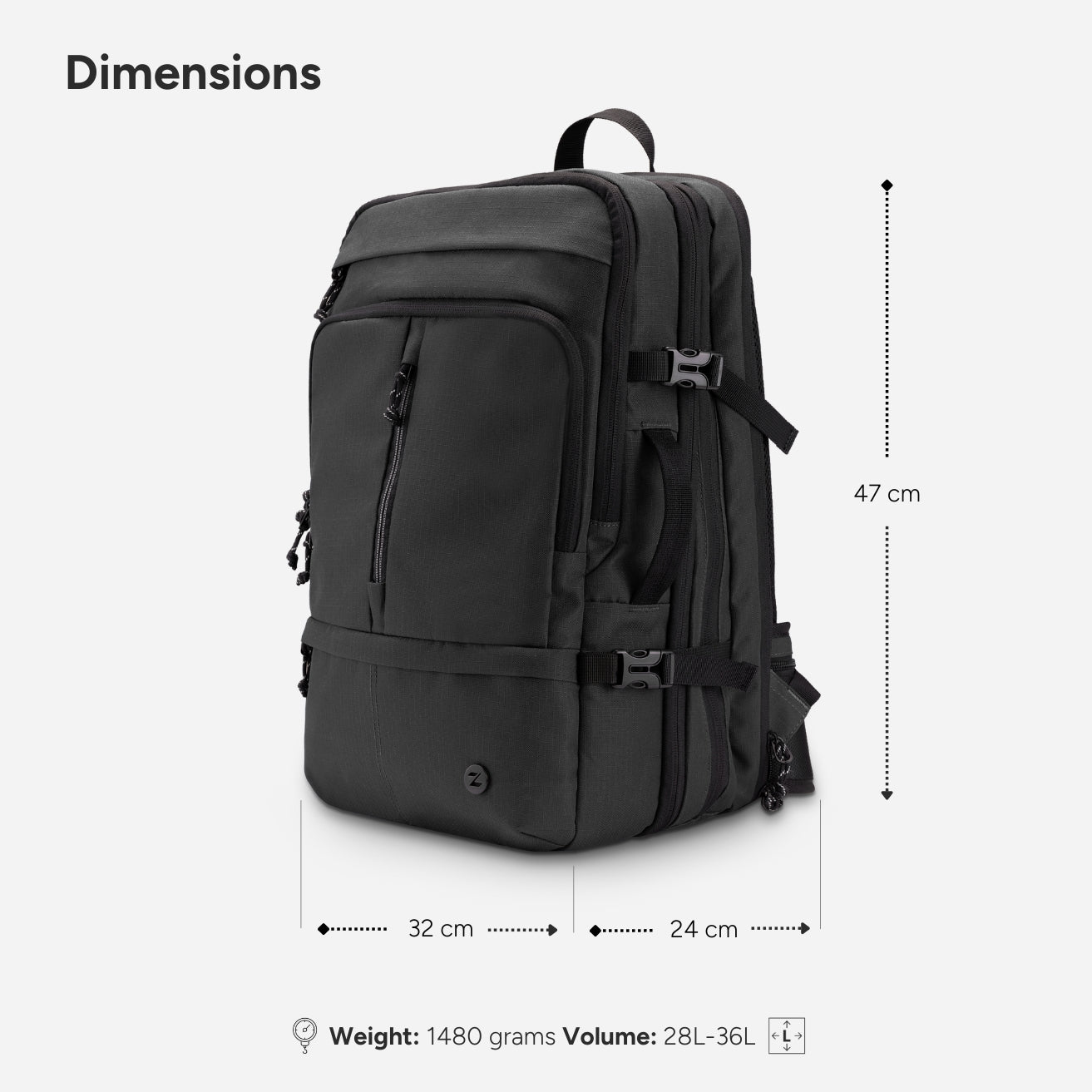 Travel Backpack | Carry-on Backpack | Pack Like a Suitcase - Zoomlite