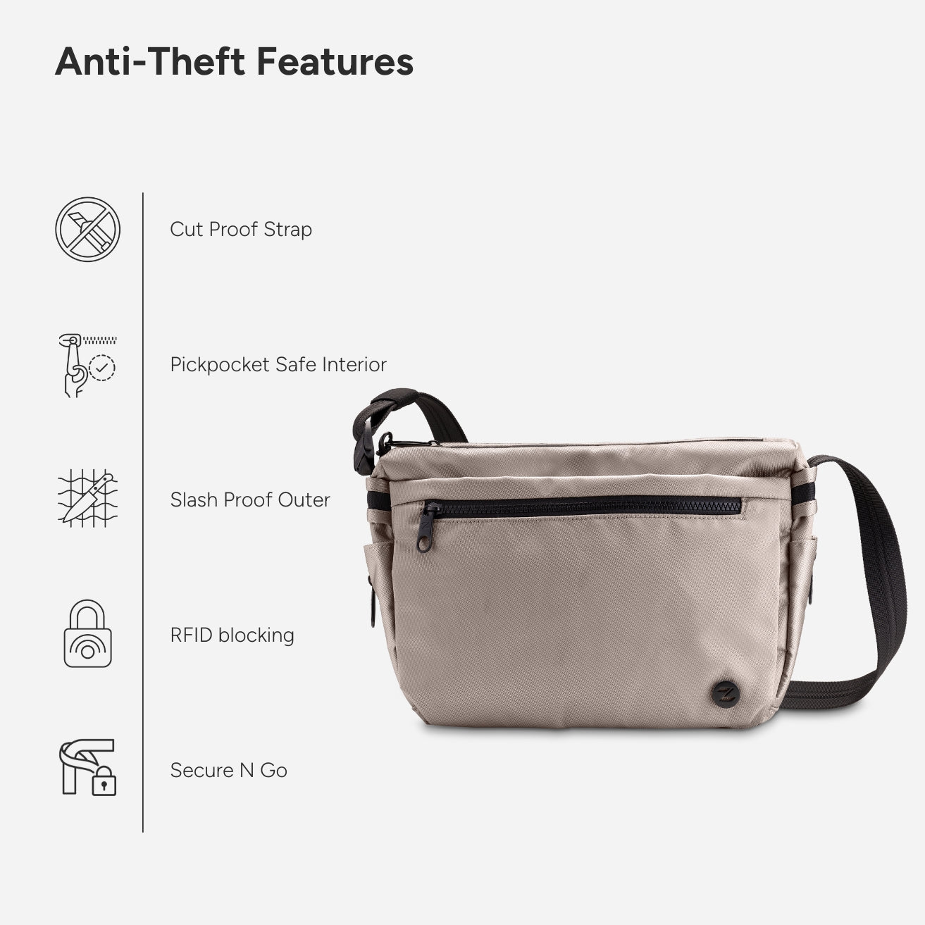 Florence Anti-Theft Crossbody Shoulder Bag – Zoomlite